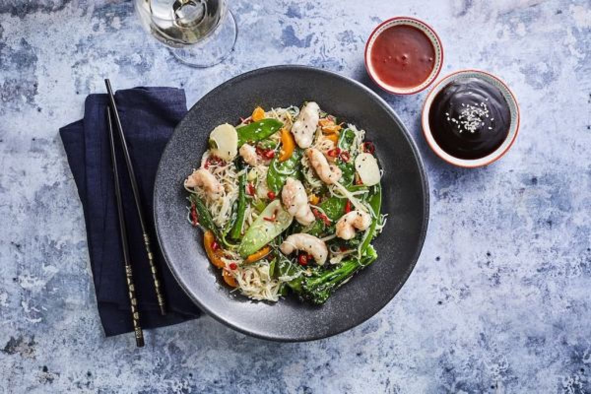 Peeled and Glazed Scampi Stir fry with Noodles - Whitby Seafoods - Home ...